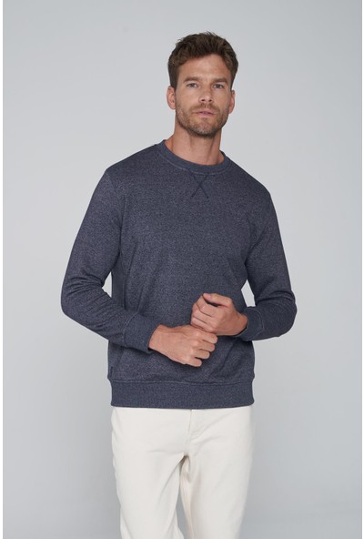 Cross Jeans Lacivert Muline Bisiklet Yaka Şardonsuz Sweatshirt 25102-001 Cross Jeans Lacivert Muline Bisiklet Yaka Şardonsuz Sweatshirt 25102-001
