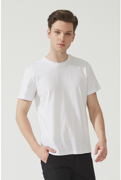 Cross Jeans Erkek Beyaz Bisiklet Yaka Regular Basic T-Shirt 15681-008 Cross Jeans Erkek Beyaz Bisiklet Yaka Regular Basic T-Shirt 15681-008