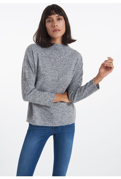 Cross Jeans Gri Melanj Uzun Kollu Düşük Omuzlu Triko Tshirt 65192-004 Cross Jeans Gri Melanj Uzun Kollu Düşük Omuzlu Triko Tshirt 65192-004