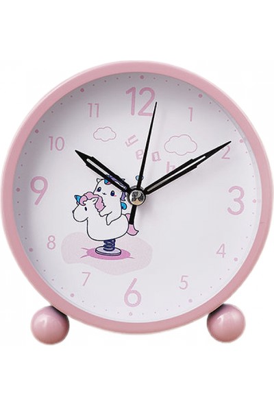 Veeki 4 Inç Metal Aydınlık Çalar Saat Tek Boynuzlu At Çalar Saat Öğrenci Çocuk Yetişkin Saat Sessiz Çalar Saat Ev (Pembe) (Yurt Dışından)