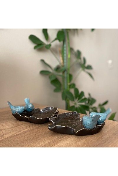 Tasarloxi Iki Kuşlu Yaprak Dekoratif Biblo