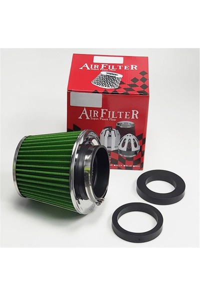 Carub Hava Filtresi Tuning 2 Aparatlı Krom Yeşil 60-76 mm Carub Hava Filtresi Tuning 2 Aparatlı Krom Yeşil 60-76 mm