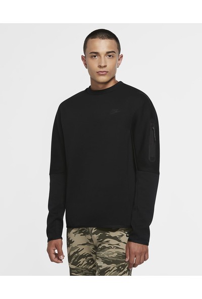 Nike Siyah Renk Kolları Cepli Fermuarlı Erkek Sweat