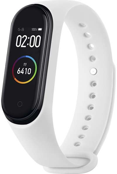 Unique Me Xiaomi mi Band 3 ve Mi Band 4 Uyumlu Kordon Akıllı Bileklik Kordonu Beyaz