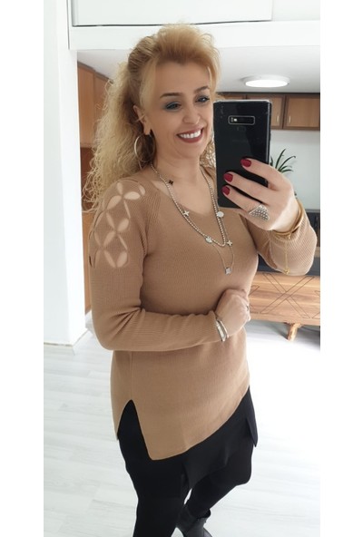 Florya Butik Butik Florya Vizon Omuz Detaylı Kazak