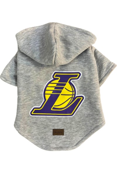 Çiftlik Avm Köpek Kıyafeti - Lakers Baskılı Kapşonlu Sweatshirt Xs