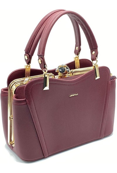 Just Polo Üç Bölmeli Kadın Burslu El Çantası Bordo Jp 1824