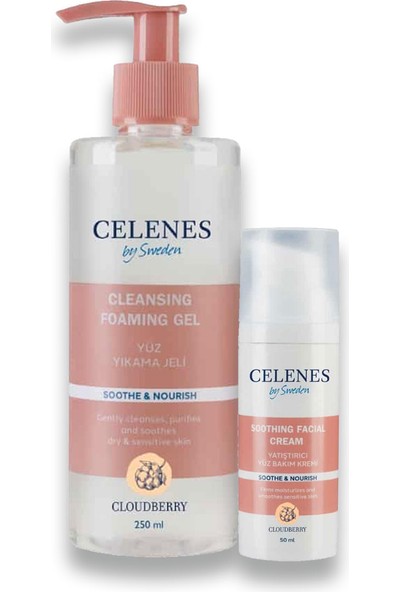 Celenes By Sweden Celenes Cloudberry Yüz Temizleme ve Bakım Seti Ikisi Bir Arada Kuru ve Hassas Ciltler Celenes By Sweden Celenes Cloudberry Yüz Temizleme ve Bakım Seti Ikisi Bir Arada Kuru ve Hassas Ciltler