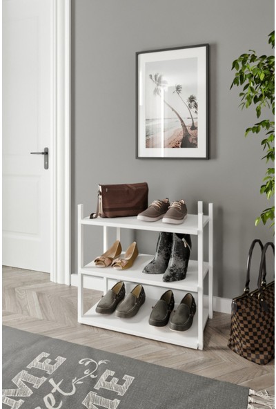 Karnaval Home Karnaval Beyaz 3 Katlı Modern Dekoratif Mdf Ahşap Ayakkabılık Çok Amaçlı Raf Karnaval Home Karnaval Beyaz 3 Katlı Modern Dekoratif Mdf Ahşap Ayakkabılık Çok Amaçlı Raf