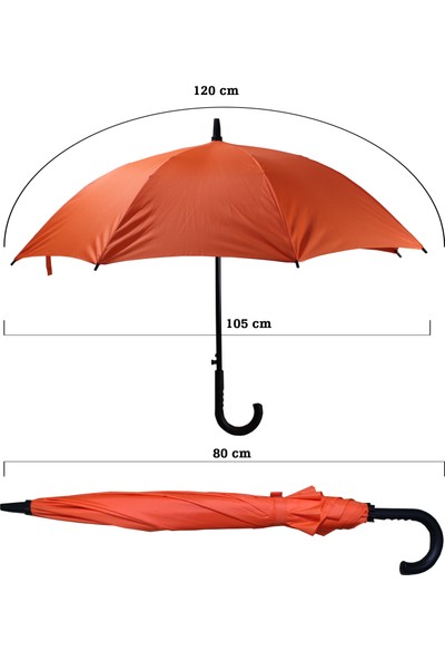 Rain Life Renkli 8 Telli Otomatik Baston Fiber Telli Şemsiye