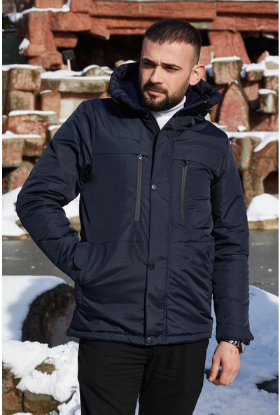 Freemen Erkek Kapüşonlu, Polar Astarlı, Kışlık Mont & Kaban & Parka