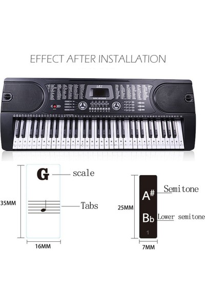 Happypotam Kolay Öğrenmeyi Sağlayan Nota Etiketleri 88 Tuş