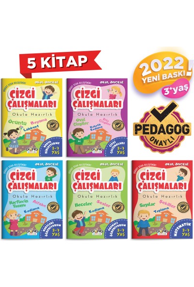 Gong Çocuk Çizgi Çalışmaları Seti 2022 5 Kitap