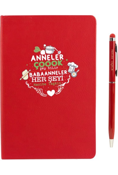 Hediye Rengi Isme Özel Defter ve Kalem Seti - Babaanne