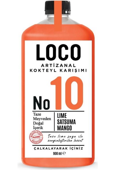 Loco No 10 Lime - Satsuma - Mango Artizanal Alkolsüz Kokteyl Karışımı Taze Sıkma Kokteyl Mix 900 ml Loco No 10 Lime - Satsuma - Mango Artizanal Alkolsüz Kokteyl Karışımı Taze Sıkma Kokteyl Mix 900 ml