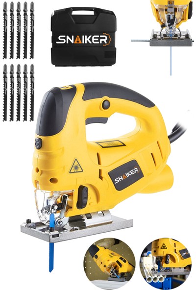 Snaiker Alman 3200 Watt Lazerli 6 Kademe Devir Ayarlı Dekupaj Testere Metal Şanzıman + 10 Adet Uç Snaiker Alman 3200 Watt Lazerli 6 Kademe Devir Ayarlı Dekupaj Testere Metal Şanzıman + 10 Adet Uç