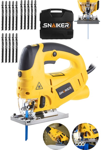 Snaiker Alman 3200 Watt Lazerli 6 Kademe Devir Ayarlı Dekupaj Testere Metal Şanzıman + 15 Adet Uç Snaiker Alman 3200 Watt Lazerli 6 Kademe Devir Ayarlı Dekupaj Testere Metal Şanzıman + 15 Adet Uç