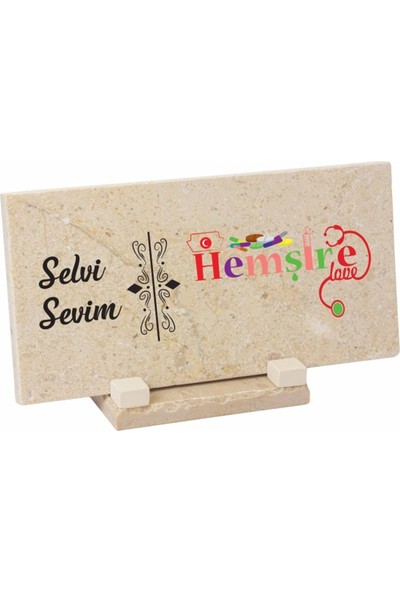 Hediye Rengi Kişiye Özel Masaüstü Isimlik Dekoratif Dikdörtgen Taş - Meslek Model9
