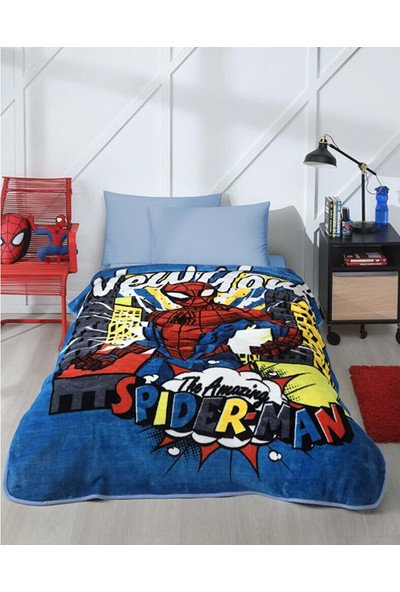 Özdilek Lisanslı Tek Kişilik Çocuk Battaniye (155X215)-SPIDERMAN New York Örümcek Adam