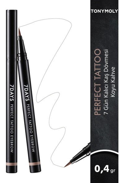 Tonymoly Kaş Dövmesi 7 Days Perfect Tattoo 7 Gün Kalıcı Koyu Kahve 0,4gr