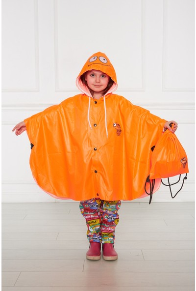 Kidsabu Neon Turuncu Yağmurluk