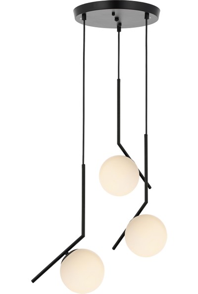 Lamore Home Ari̇a 15 cm Opal Camlı Si̇yah 3'lü Sarkıt Avi̇ze Lamore Home Ari̇a 15 cm Opal Camlı Si̇yah 3'lü Sarkıt Avi̇ze