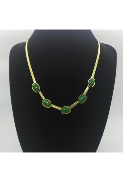 Peri Takı Çelik Italyan Zincir Üzerine Beşli Damla Yeşil Taşlı Kolye Peri Takı Çelik Italyan Zincir Üzerine Beşli Damla Yeşil Taşlı Kolye