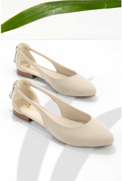 Bambi Bej Nubuk Kadın Babet K018850103