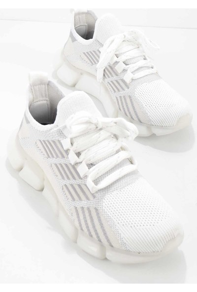 Bambi Beyaz Triko Erkek Sneaker E011121457