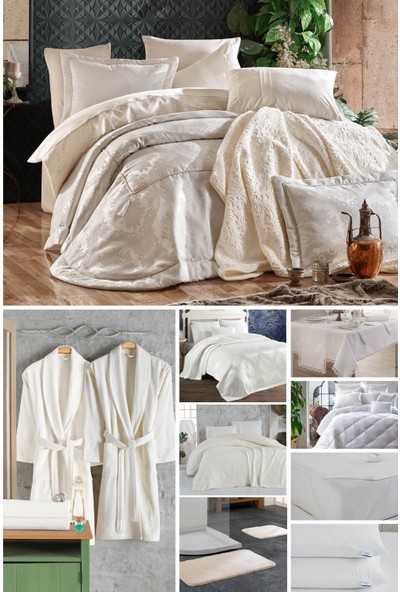 Elart Elart çeyiz Paketi 49 Parça Bronze Beyaz