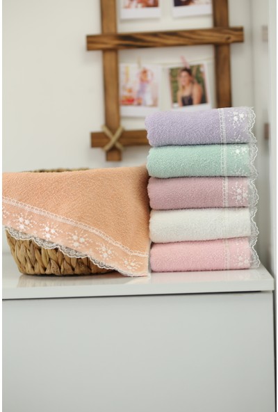 Modamız Denizli Dantelli Güpürlü El Havlusu 6'lı 30X50 cm