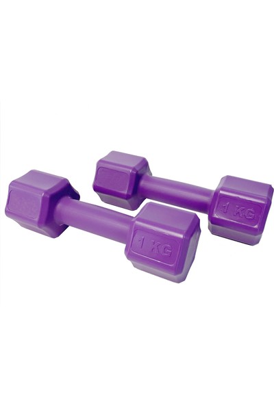 E-Life 1 kg Mor Dambıl Seti 1 kg x 2 Adet Toplam 2 kg Ağırlık