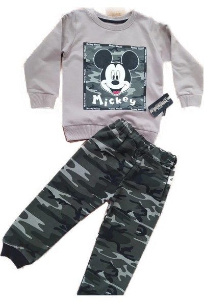 Askeri Kamuflaj Desenli Mickey Mouse Erkek Çocuk Eşofman Takımı Askeri Kamuflaj Desenli Mickey Mouse Erkek Çocuk Eşofman Takımı