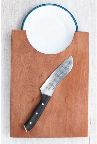 Refikadan Tabaklı Kesme Tahtası L Turkuaz