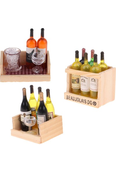 Lovoski Mıknatıslı 3 Takım Minyatür Şarap Şişeleri Ahşap Kutu 1/12 Dollhouse Dekor (Yurt Dışından) Lovoski Mıknatıslı 3 Takım Minyatür Şarap Şişeleri Ahşap Kutu 1/12 Dollhouse Dekor (Yurt Dışından)
