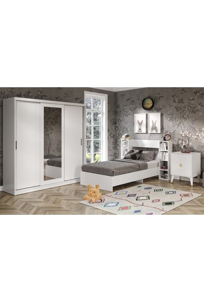 Kzn Home Anemon 3 Parçalı Tek Kişilik Genç Odası Takımı Kzn Home Anemon 3 Parçalı Tek Kişilik Genç Odası Takımı