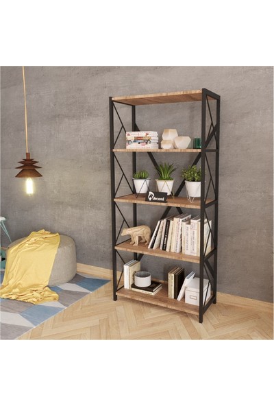 Net Mobilya Metal Kitaplık 5 Raflı Çok Amaçlı Dosya Kitap Rafı Ofis Salon Mutfak Raf 150 cm Ceviz Net Mobilya Metal Kitaplık 5 Raflı Çok Amaçlı Dosya Kitap Rafı Ofis Salon Mutfak Raf 150 cm Ceviz