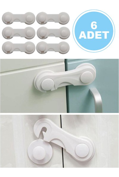 Maketçiniz Bebek Çocuk Dolap Çekmece Kilidi 6 Adet