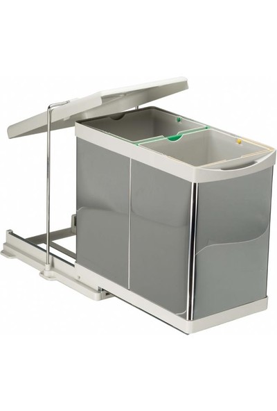 Pelikan 21200 Raylı Dolap Içi Çöp Kovası 14+14 Lt (28 Lt) Pelikan Steely 21200