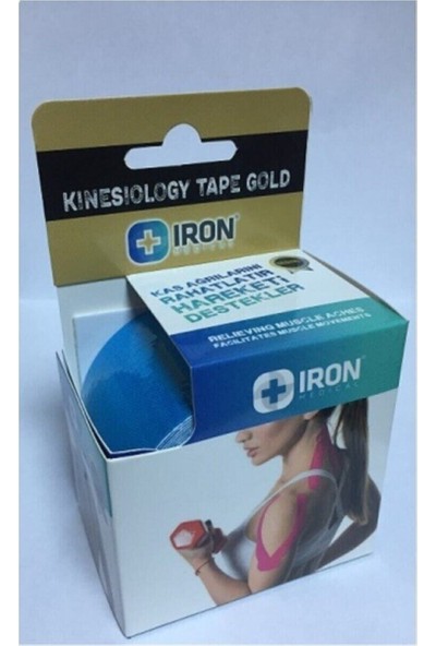 Iron Kinesio Tape Mavi Renk Sporcu Kas Bandı Iron Kinesio Tape Mavi Renk Sporcu Kas Bandı
