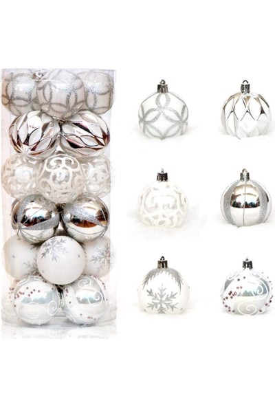 Brightest Star 24 Adet 6cm Kırılmaz Plastik Noel Yılbaşı Ağacı Süsleri (Yurt Dışından)