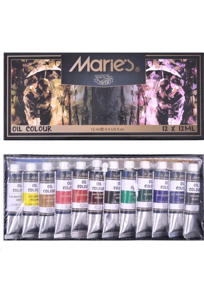Maries Yağlı Boya 12 Renk E1381 P: 12645 Maries Yağlı Boya 12 Renk E1381 P: 12645