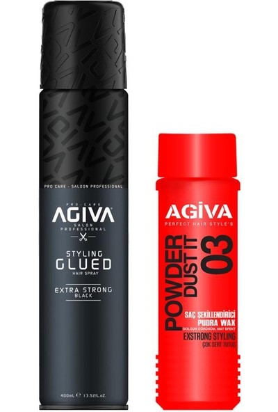 Agiva Styling Glued Exstra Strong Saç Spreyi 03 Pudra Seti Agiva Styling Glued Exstra Strong Saç Spreyi 03 Pudra Seti