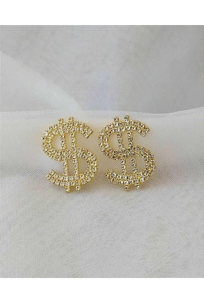 Eva Takı Dolar Gold Küpe Eva Takı Dolar Gold Küpe