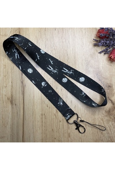 Uzay ve Astronot Desenli Yaka Kartı - Boyun Askı Ipi Uzay ve Astronot Desenli Yaka Kartı - Boyun Askı Ipi