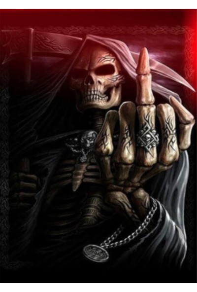 Samur 5d Elmas Boyama 3 Farklı Resim Değişenli Halloween Iskelet Tablosu 30X40 cm