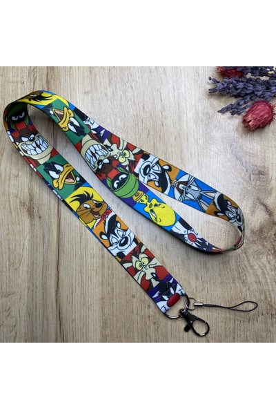 Looney Tunes Desenli Yaka Kartı - Boyun Askı Ipi