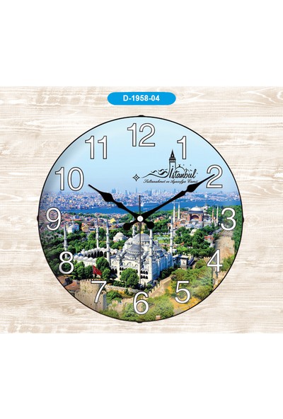 Galaxy D-1958-04 Bombe Mika Cam Duvar Saati Sultan Ahmet