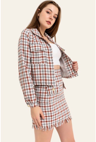 Yagmur Beren Cep Detaylı Saçaklı Etek