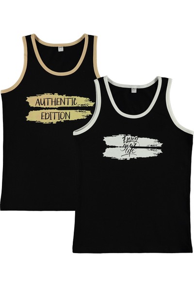 Civil Boys Erkek Çocuk 2'li Atlet Takımı 10-16 Yaş Siyah